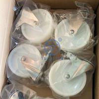 China 125mm SS Casters With Double Brake Threaded Stem White Nylon Casters OEM for sale