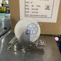 China 4 Inch White Stainless Steel Casters Solid Nylon Plate Type Swivel for sale