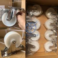 China 4 Inch White Stainless Steel Casters Solid Nylon Plate Type Swivel for sale