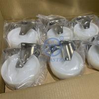 China 4 Inch White Stainless Steel Casters Solid Nylon Plate Type Swivel for sale
