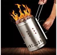 China Barbecue Charcoal Chimney Starter Kitchenware Heavy Duty Galvanised Steel for sale