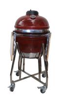 China Tropical Red Color 18 Inch Kamado Grill 48cm Ceramic Charcoal for sale