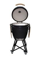 China Black Color 57cm 22 Inch Kamado Grill Ceramic Kitchenware for sale