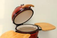 China Tropical Red Color 18 Inch Kamado Grill 48cm Ceramic Charcoal for sale