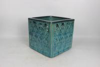 China Square Shape Ceramic Outdoor Pot 8.5'' 11.5'' 15'' for sale