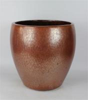 China Round Grey Ceramic Outdoor Plant Pots 16'' 20'' 25'' for sale