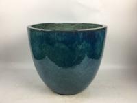 China Round 3 Glazed Outdoor Plant Pot 14'' 18'' 22'' Glazed Planter Pot for sale