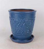 China Saucer Glazed Ceramic Indoor Pots 6 Inch And 8 Inch for sale
