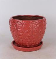 China Indoor Ceramic Indoor Pots 6 Inch And 8 Inch With Saucer Glazed for sale