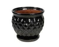 China Ceramic Square Glazed Indoor Pots 6 Inch And 8 Inch for sale