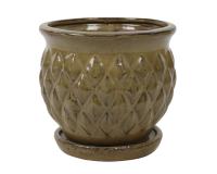 China Ceramic Square Glazed Indoor Pots 6 Inch And 8 Inch for sale