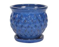 China Ceramic Square Glazed Indoor Pots 6 Inch And 8 Inch for sale