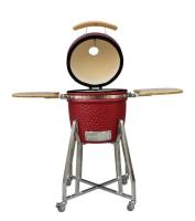 China Outdoor Kamado Ceramic Barbecue High Degree Fired Resistance Red 39cm 15 Inch for sale