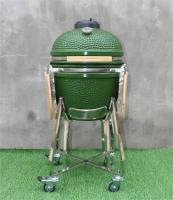 China Green Color 48cm Kamado 18 Inch Grill Kitchenware Black Coated Iron for sale