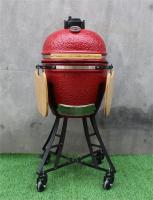 China Kitchenware Ceramic Charcoal Grill 44cm 17 Inch Royal Red Color for sale