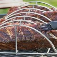 China 41x25.5x12cm Kamado Grill Accessories Stainless Steel Rib Rack For Smoking And Grilling for sale