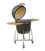 China 22 Inch Kamado Grill High Degree Fired Resistance Outdoor Charcoal Grill Grey color for sale