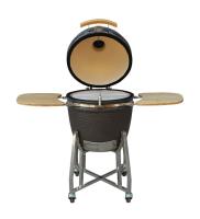 China 22 Inch Kamado Grill High Degree Fired Resistance Outdoor Charcoal Grill Grey color for sale