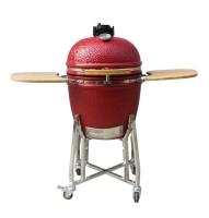 China 22 Inch Kamado Grill High Degree Fired Resistance Outdoor Charcoal Grill Red Color for sale