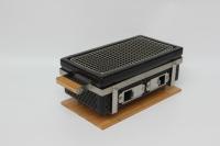 China Ceramic Charcoal BBQ Grill Hibachi Grill Rectangle In Black Color for sale