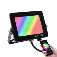 China App Controlled RGBCW Outdoor Waterproof LED Flood Lights 35W for sale