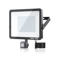 China 10000lm 100W LED Security Light With PIR Motion Sensor Black Grey for sale