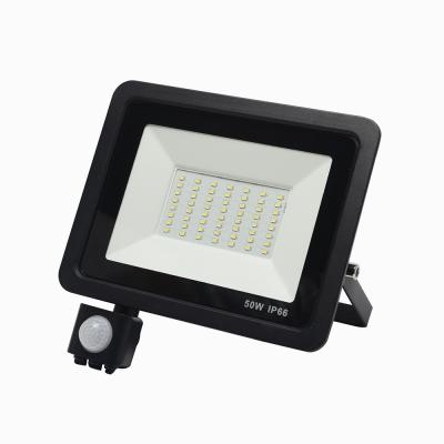 China 50 Watt 4500lm Ultra Thin LED Flood Light With PIR Motion Sensor ODM for sale
