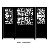 China OEM Black Sliding Aluminum Fence Gate Fireproof And Weather Resistant for sale