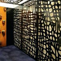 China Black Shelf Room Divider Screen Foldable Rectangle Carved Design for sale