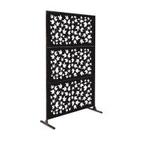 China Black Shelf Room Divider Screen Foldable Rectangle Carved Design for sale