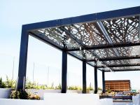 China Fireproof Aluminum Roof Pergola Retractable Glass Modern Aluminium Gazebo for sale