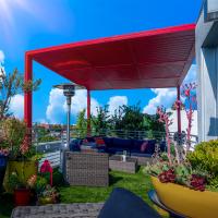 China Outdoor Garden Modern Aluminum Pergola Rustproof Green Roof Pergolas for sale