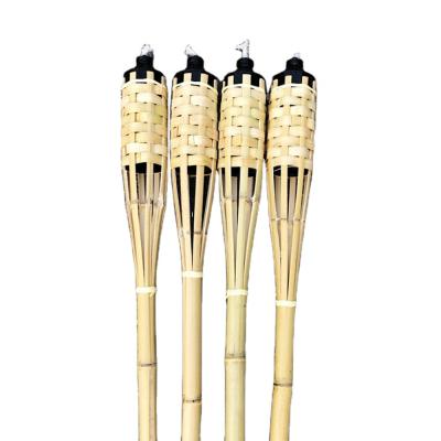 China Natural Bamboo Torch with Replaceable Fiberglass Wick - for Backyard Party, Wedding, Pathway Lighting for sale