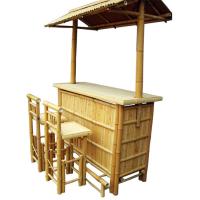 China 220x100*50cm Handcrafted Natural Bamboo Tiki Bar  Traditional Polynesian Style Outdoor Serving Station for Commercial Use or Home Entertainment for sale