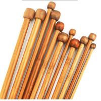 China Carbonized Knitting Needles Bamboo Raw Material Single Point Bamboo Crochet Hook for sale