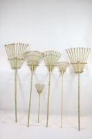 China Handmade Bamboo Rake 1.40m 12 Tines for dry leaves sweeping and garden cleaning Natural Garden Rakes for sale