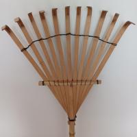 China 11 Tine 145cm Bamboo Rake Handmade Rustless Garden Rakes Harrow for sale