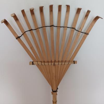 China 11 Tine 145cm Bamboo Rake Handmade Rustless Garden Rakes Harrow for sale