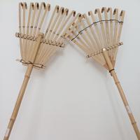 China 9 Tine 120cm Bamboo Rake Handmade Eco Friendly Garden Rakes Harrow for sale