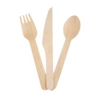 China Eco-Friendly Cutlery Bamboo Raw Material Disposable Tableware Set Knife Forks Spoons for sale
