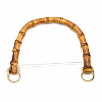 China Luggage Accessories Natural Bamboo Bag Handle For Women Semicircle for sale
