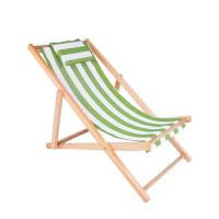 China Outdoor Garden Deck Bamboo Relaxing Chair Backrest Adjustable In 4 Positions Canvas Seating Area for sale