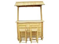 China Tiki Bar Patio Outdoor Bar , Bamboo Set , Islander Tiki Bar With Palapa Top And Storage Space For Garden Patio Luau Party Bazaar for sale