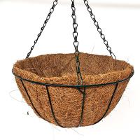 China Coconut Coir Hanging Planters Outdoor Metal Wire Baskets With Coco Liner Hanging Pots For Plants Indoor for sale