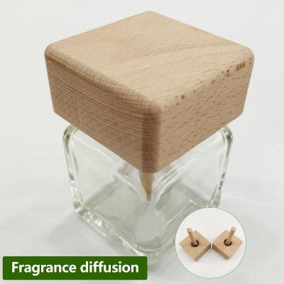 China Cylinder / Square Empty Essential Oil Reed Diffuser Bottle With Wooden Ball Stick for sale