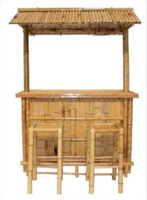 China Bamboo Tiki Bar Set with Bamboo Roof for Backyard & Garden Bar Furniture for Outdoor Entertaining for sale
