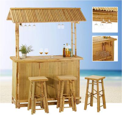 China Natural Bamboo Bar Set with Bamboo Chair for Indoor , Outdoor , Party , Home for sale