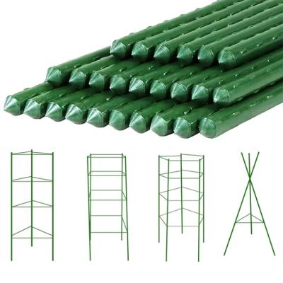 China Plastic Coated Metal Stakes Green Garden Stakes for Plant Support Plant Climbing Landscape Fencing for sale