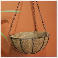 China Round Coir Hanging Basket with Metal Frame and Natural Coir Liner - Handmade Quality for Optimal Root Aeration for sale
