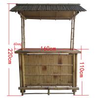 China Waterproof Outdoor Bamboo Tiki Bar Set with Slat Roof 220cm Height Eco-Friendly Natural Bamboo Bar Counter for Garden Beach Party for sale